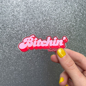 Retro Bitchin' Waterproof Sticker