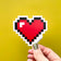 8 Bit Heart Waterproof Sticker