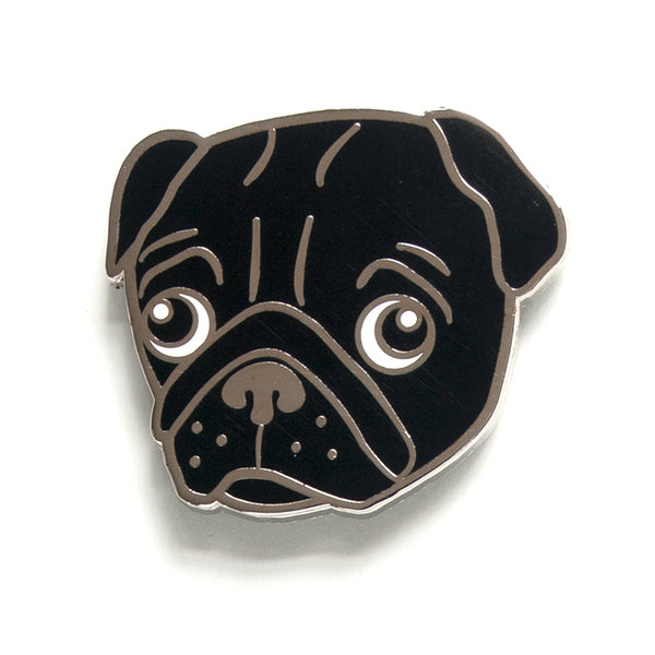 Black Pug Enamel Pin
