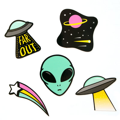 Alien UFO Waterproof Sticker Sheet