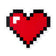 8 Bit Heart Waterproof Sticker