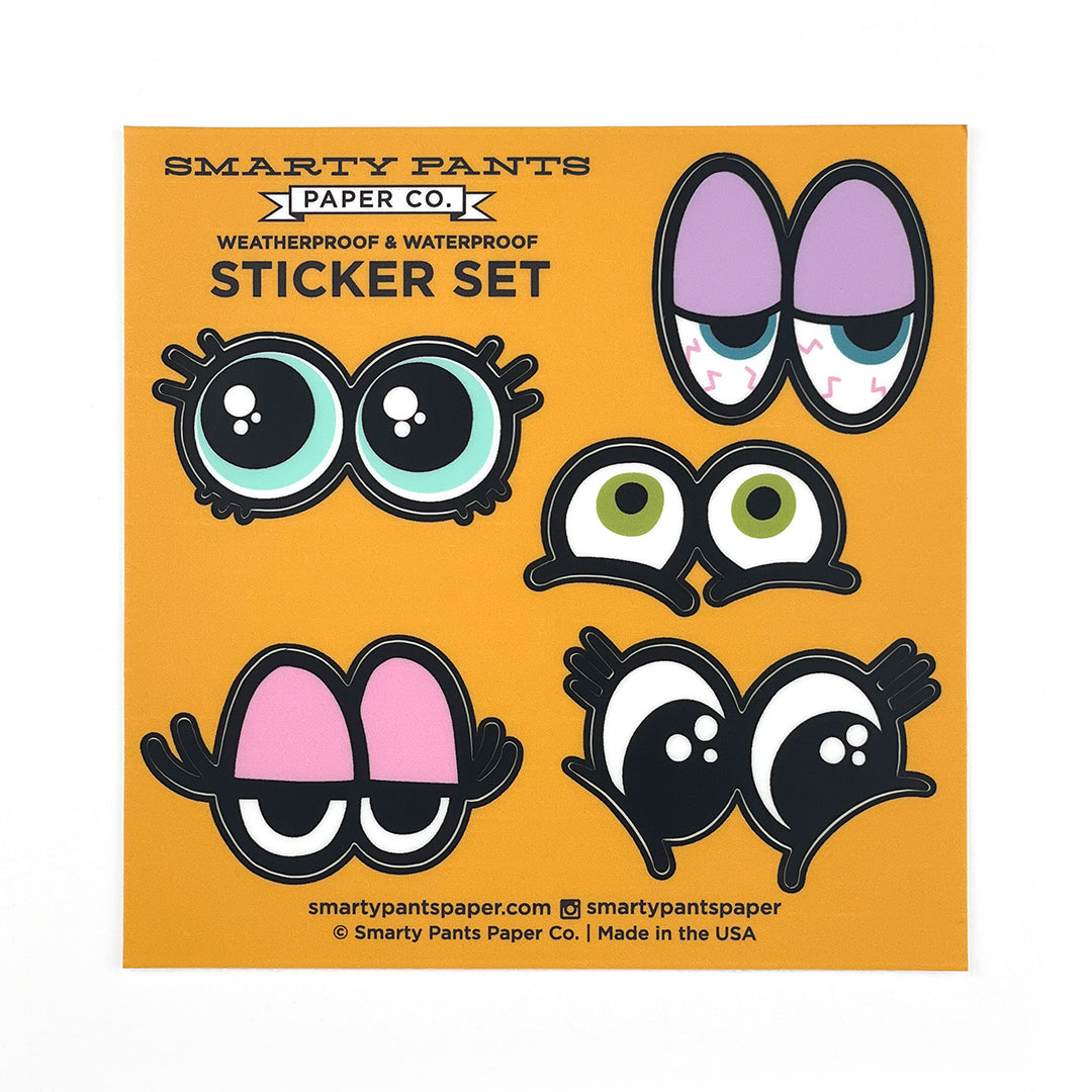 Cartoon Eyes Waterproof Sticker Sheet